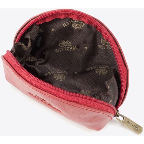 Porte-monnaie en cuir pour femme Wittchen, semi-circulaire, rouge, cuir ...