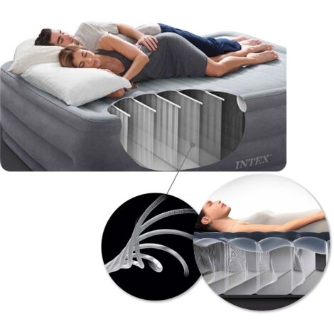 Matelas gonflable 203x183x25 cm avec pompe à piston INTEX 64755