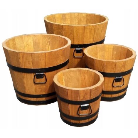 Pot de fleur en bois de pin 42xH38, chêne