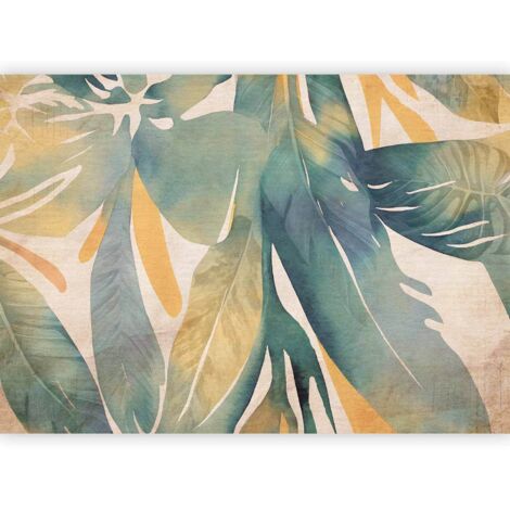 Papier peint photo nature exotique Tropiques aquarelles pour bureau ...