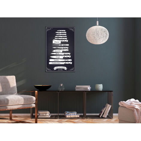 Cadre deco cuisine vertical pour masquer un mur abime style moderne ...