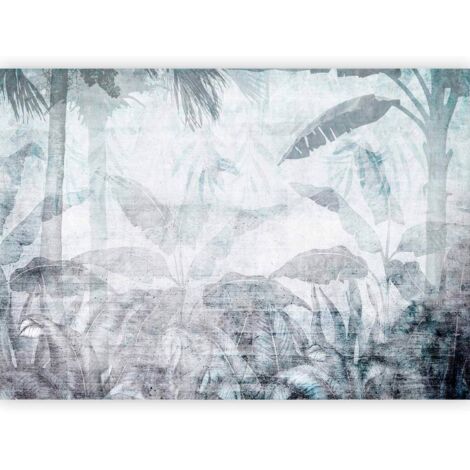 Papier peint panoramique jungle bleue deco exotique intisse 350x250 cm ...