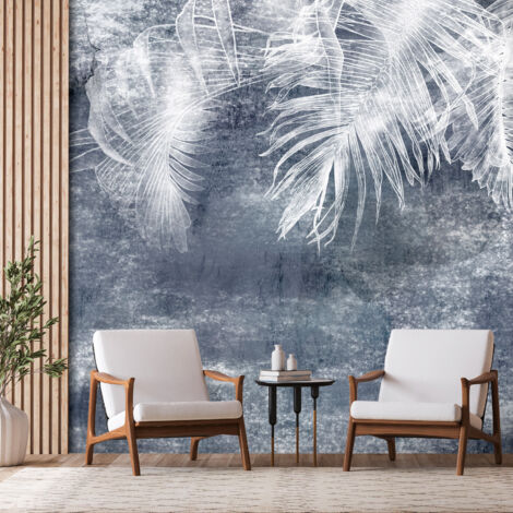 Papier peint panoramique intissé jungle bleue salon chambre motif XXL ...