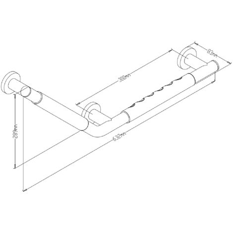 Barre d'appui 135° COMFORT GRIP en acier brossé droite