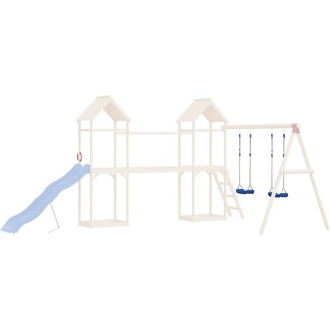 vidaXL Seggiolini per Altalena con Corde 2 pz Blu 37x15 cm Polietilene