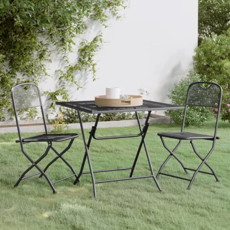 Furniture Limited - Set da Pranzo per Giardino 3pz Rete Metallica