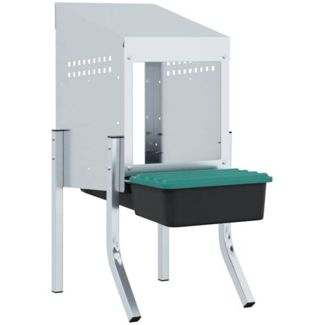 vidaXL Nido per Galline 1 Scomparto con Gambe in Acciaio Zincato