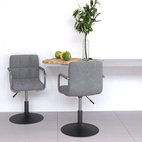 vidaXL Sedie da Pranzo Girevoli 2 pz Grigio Chiaro in Velluto