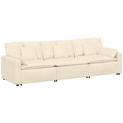 vidaXL Divano Modulare con Cuscini Crema