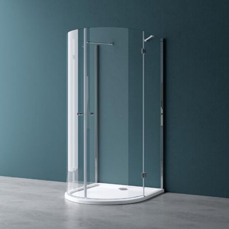 Mai & Mai Duschkabine U Form Dusche halbkreis Duschkabine 90x90cm inkl ...