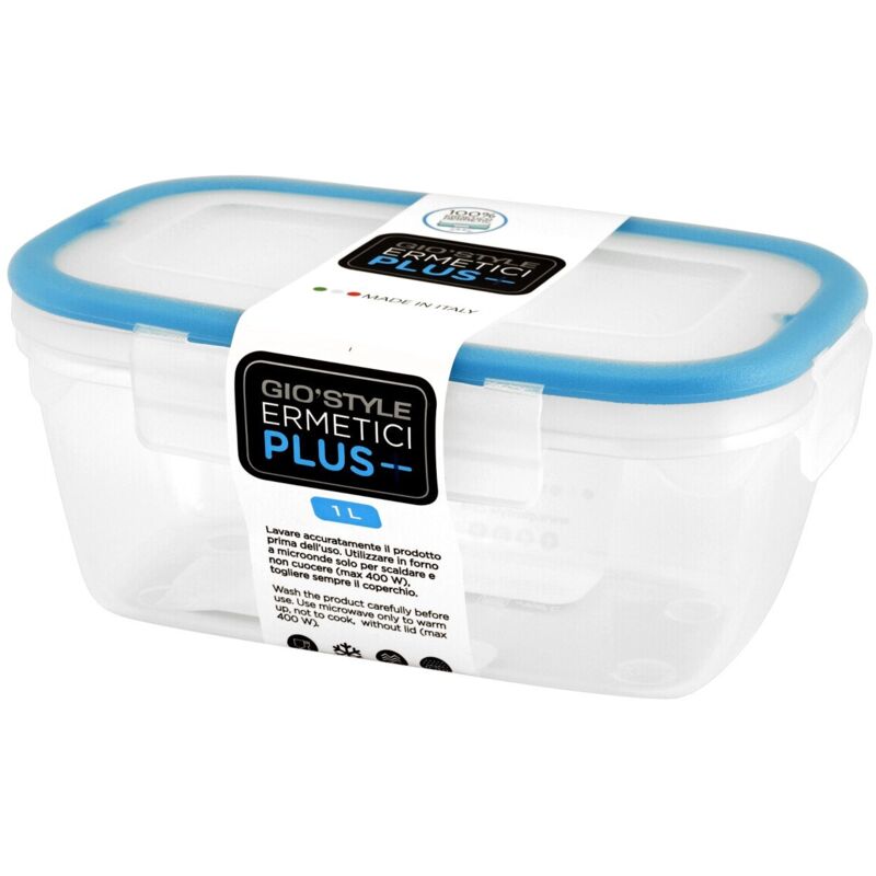 Contenitore Per Alimenti Ermetico Plus 1lt In Plastica Coperchio Con Alette