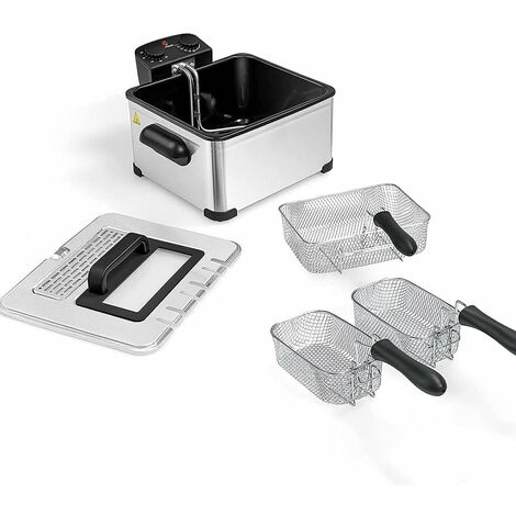 Friggitrice Elettrica Professionale in Acciaio Inox 3 Cestelli Potenza ...