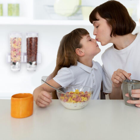 Dispenser Cereali Doppio con Montaggio a Parete Distributore Corn ...