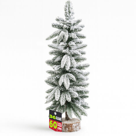 Albero di Natale Innevato 60cm con 36 Rami e Neve Effetto Realistico ...