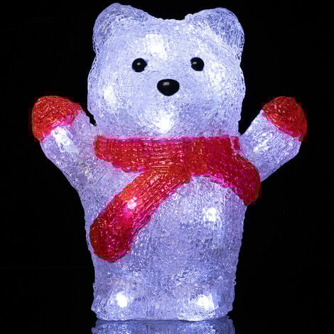 Orso Orsetto Polare Forma Acrilica Natalizio Led Illuminazione Esterni ...