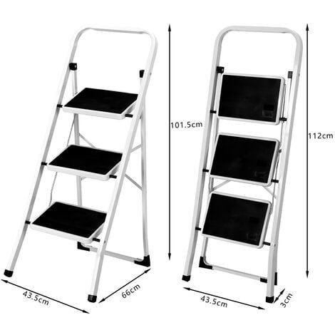 Scala Scaletta Pieghevole 3 Gradini Antiscivolo Sgabello Scaletto ...