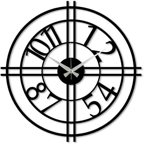 Reloj de pared circular METAL decorativo con estilo "cruz"