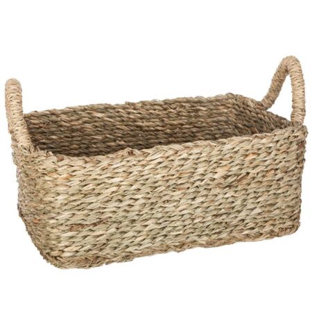 Juego de 3 cestas rectangulares de mimbre natural