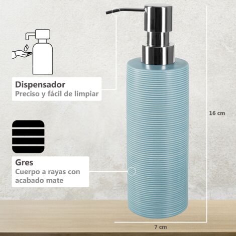 Set dispensador y plato para jabón Azul