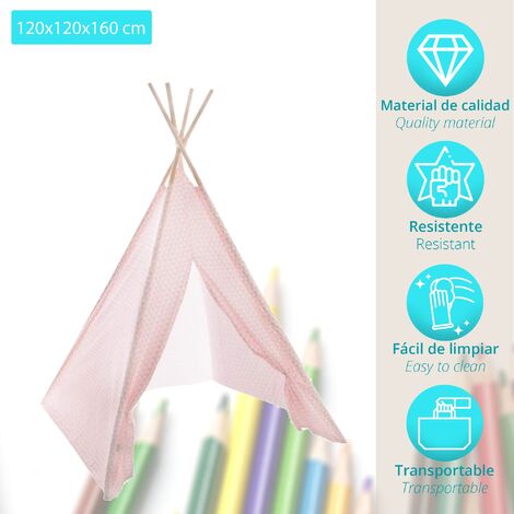 Tipi infantil rosa h160 Dimensiones: 120x120x160cm