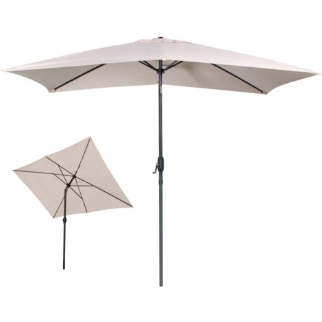 Parasol inclinable rectangular beige 200x300 cm