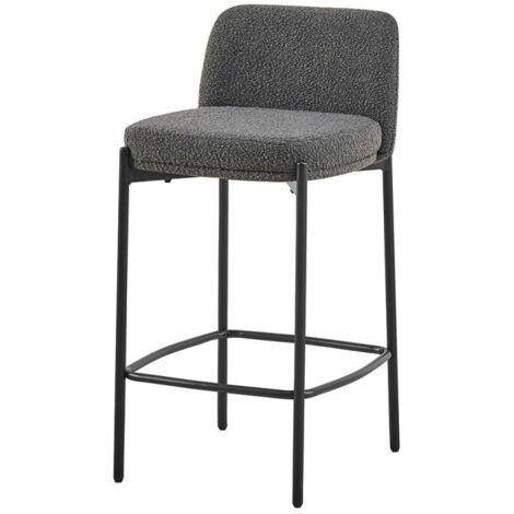 Silla de mostrador ELISE de color gris, dimensiones H91 x L44 x P42 ...