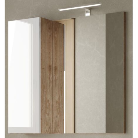 Espejo de diseño con almacenamiento, 78x75 cm, colección BURA, color ...