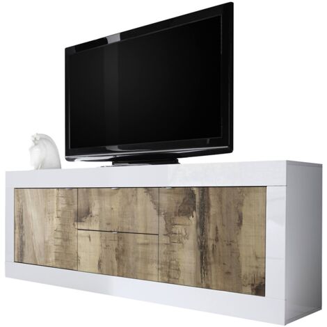 Buffet a 2 porte e 2 cassetti, collezione ISORA, colore bianco lucido ...