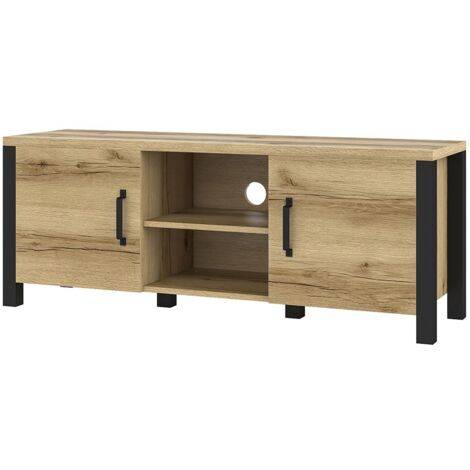 Mobile TV 150 cm collezione DARWIN. Colore rovere chiaro e nero. 2 ...