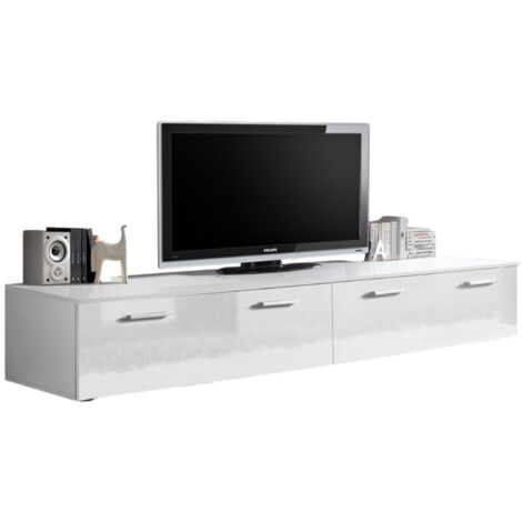 Mobile TV 200cm Collezione COMET. Colore bianco. 2 ante a ribalta.