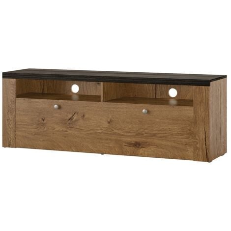 Mobile TV 140 cm collezione SANTIAGO. Colore quercia e nero effetto ...