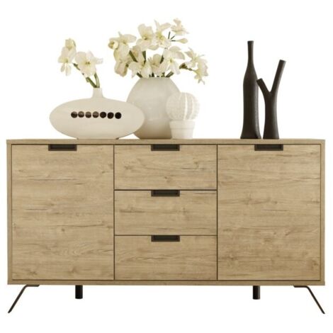 Buffet a 2 porte e 3 cassetti, Collezione SHOW, colore rovere chiaro