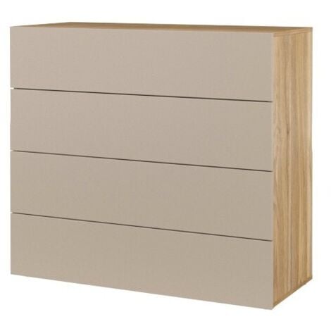 Cassettiera 4 cassetti VOX colore rovere e beige