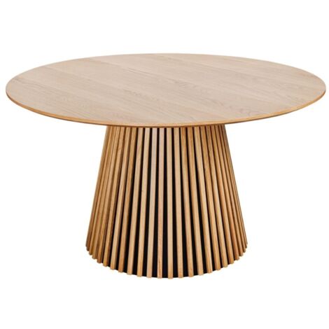 Table KANOVA 140 cm – Piano tondo in rovere chiaro e piede centrale ...