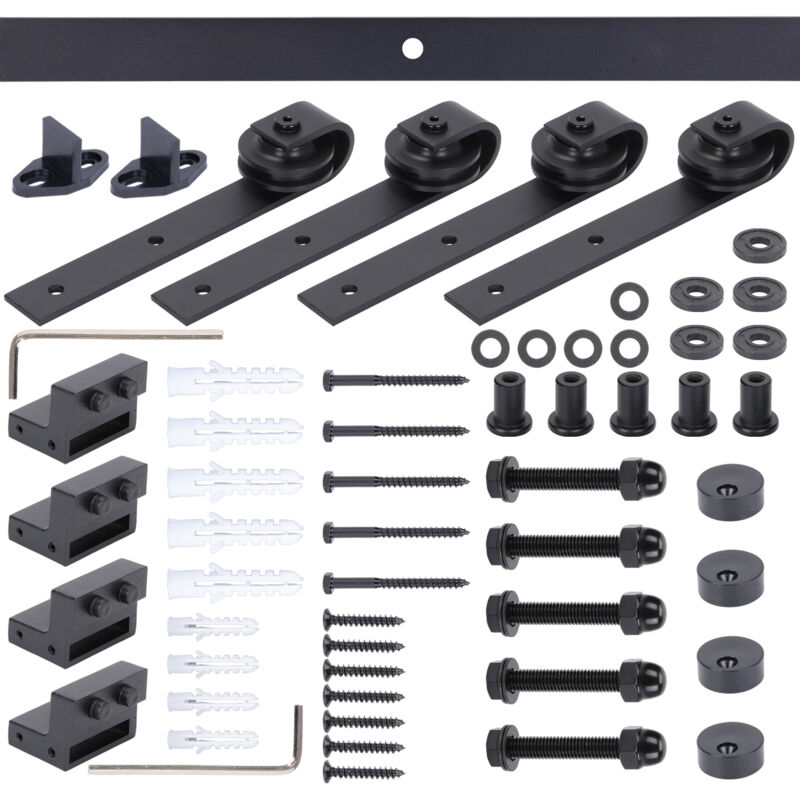STOEX 2.0M Quincaillerie Kit de Rail Suspendu Porte Double Coulissante ...