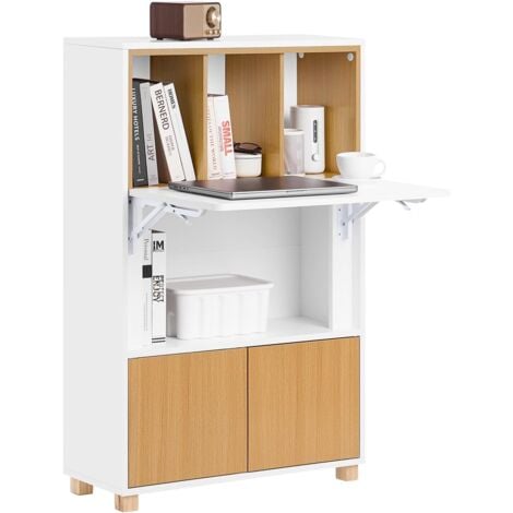 SoBuy FWT107-WN Bureau Pliant, Table d'Ordinateur Rabattable, Table de ...
