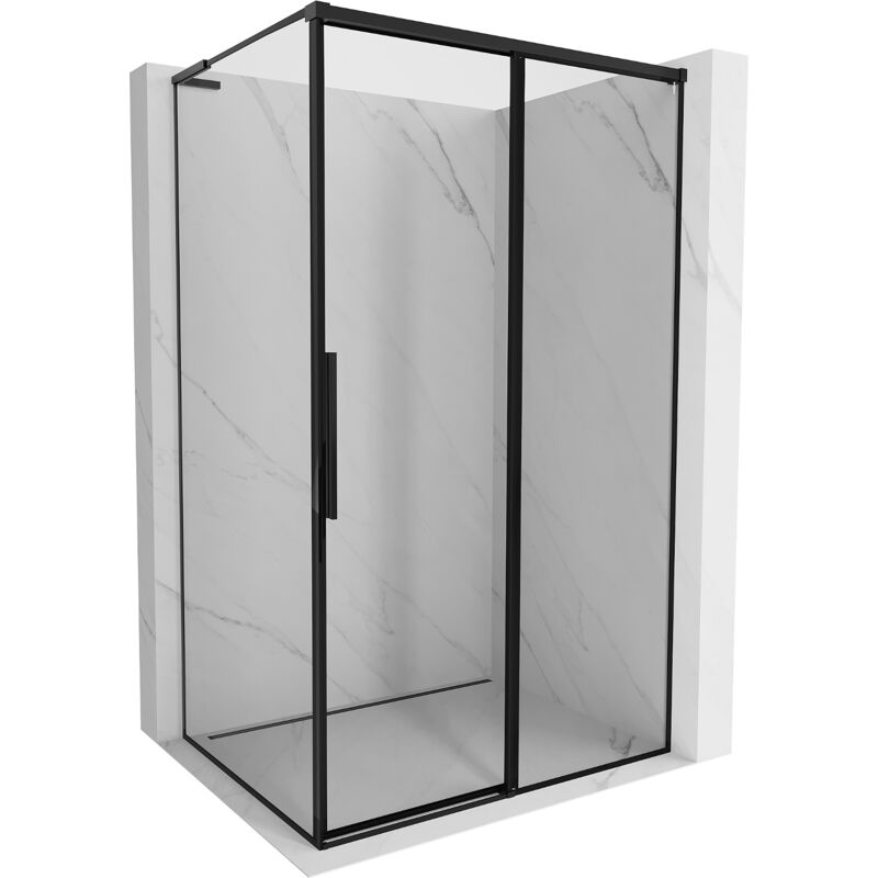 Mexen Rox L cabine de douche coulissante droite 105 x 100 cm, cadre noir, noir - 8C2L-105-100-70 ...