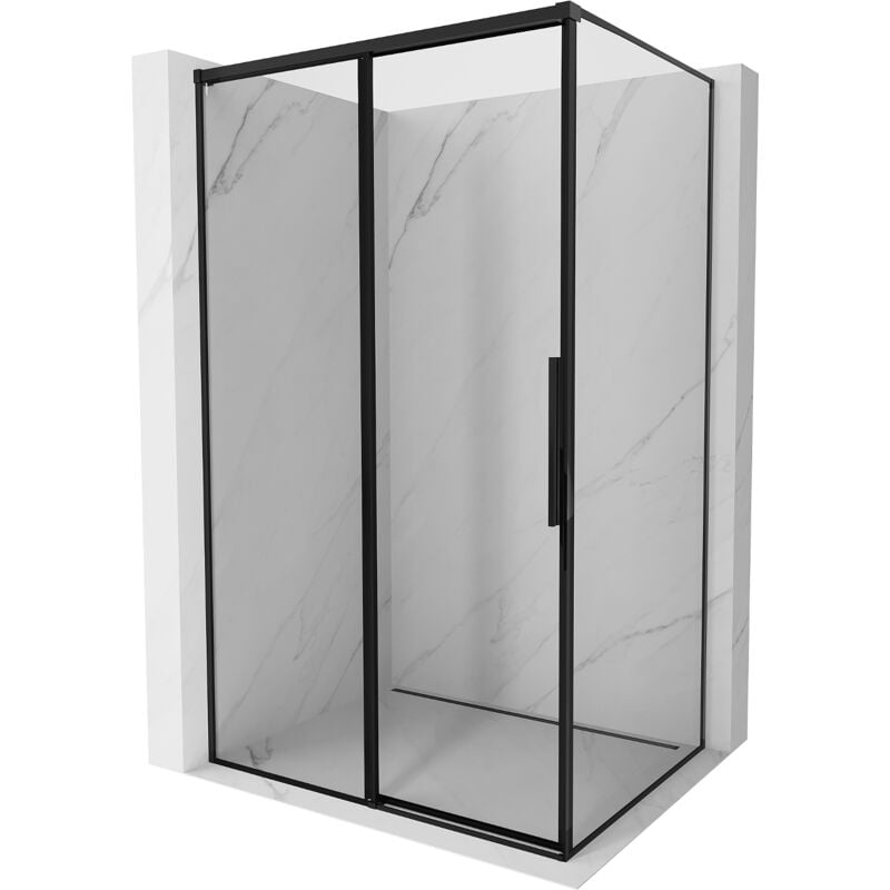 Mexen Rox cabine de douche coulissante gauche 120 x 85 cm, cadre noir, noir - 8C2-120-085-70-70-L