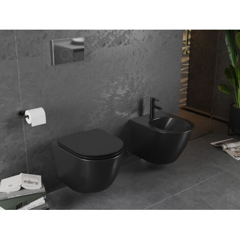 Mexen Lena bol de toilette Rimless, Noir mat - 3322XX85