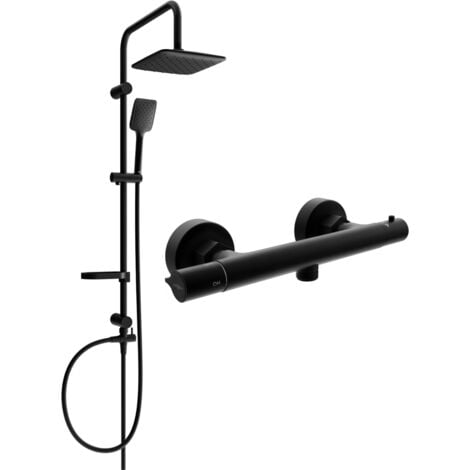 Ensemble douche apparent avec pommeau pluie et robinet thermostatique ...