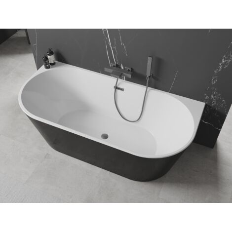 Mexen Oval baignoire autoportante murale 170 x 80 cm, blanche/noire ...