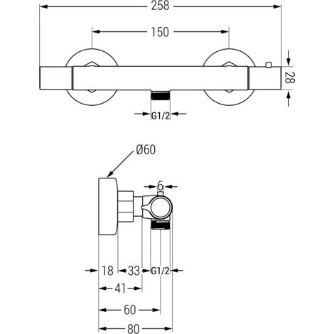 Mexen Carl ensemble de douche apparent avec douche de tête et robinet ...
