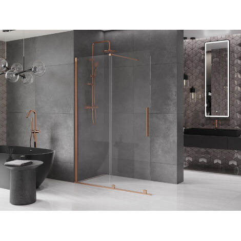 Mexen Velar paroi de douche rétractable Walk-in 140 x 200 cm, verre ...