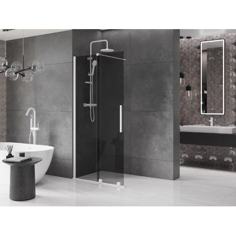 Mexen Velar paroi de douche rétractable Walk-in 120 x 200 cm, graphite ...