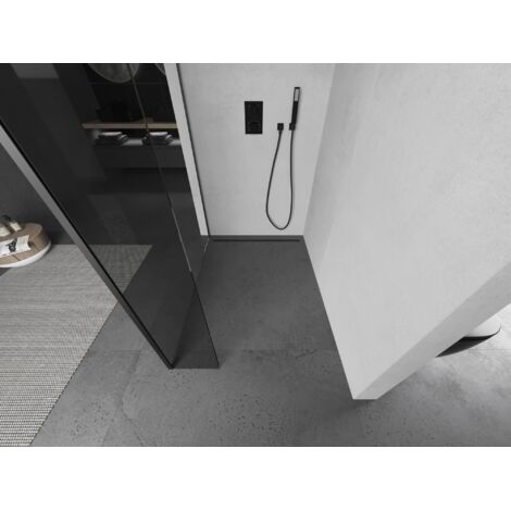 Mexen Kioto paroi de douche Walk-in 125x30 cm transparent gun metal ...