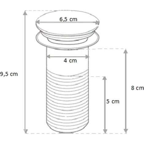 Mexen demi-siphon rond pour lavabo avec bouchon céramique clic-clac, sans trop-plein, Graphite ...