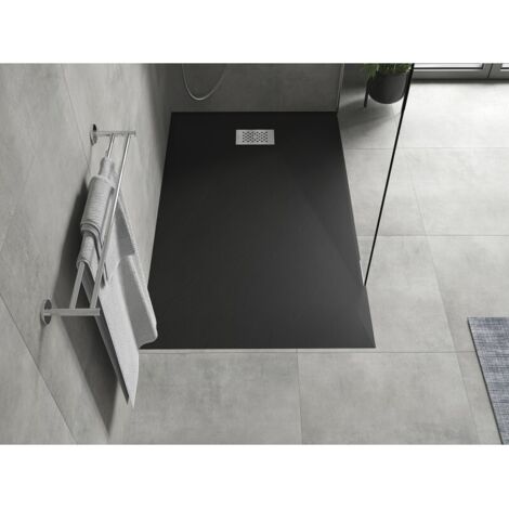 Bac de douche rectangulaire SMC Mexen Hugo 160 x 80 cm, noir, couvercle ...
