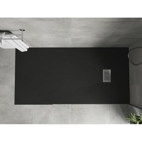 Bac de douche Mexen Hugo rectangulaire SMC 180 x 80 cm, noir, avec ...
