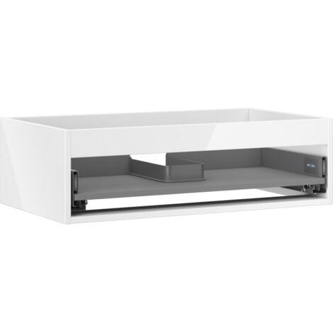 Mexen Box-A corps de meuble sous-vasque 80 cm, 1 tiroir, blanc brillant ...