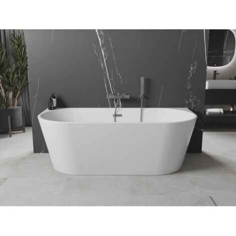 Baignoire Mexen Oval autoportante murale 180 x 80 cm, blanche, à trop ...